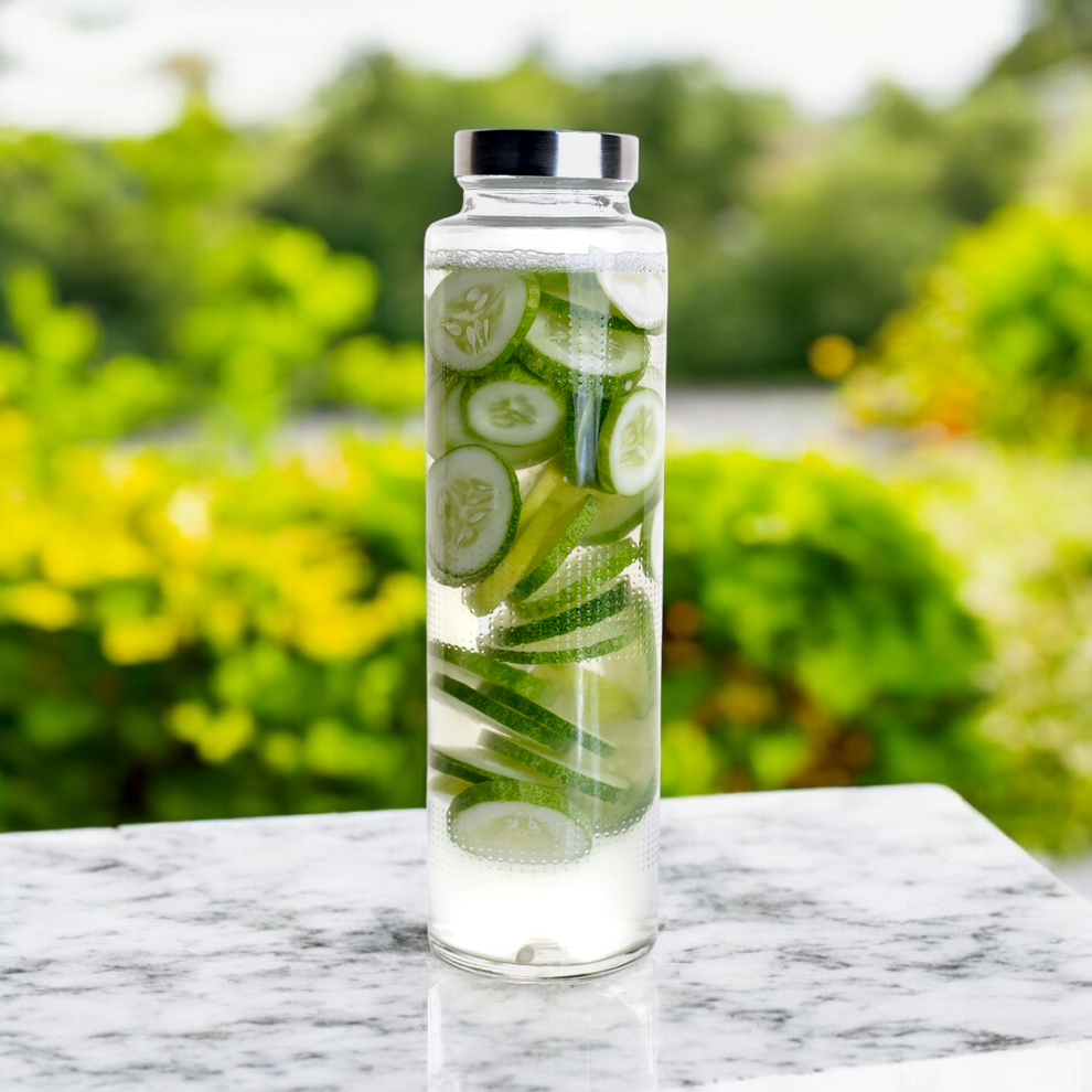 The Glassware Company | Glass Water Bottle with Metal Cap - Eco ...